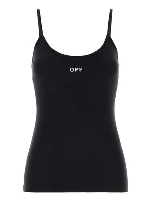 Off-White Stretch Nylon Tank Top - Black