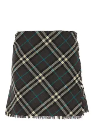 Burberry Embroidered Polyester Blend Mini Skirt - Multicolor