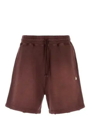 GOLDEN GOOSE Burgundy Cotton Bermuda Shorts - Red