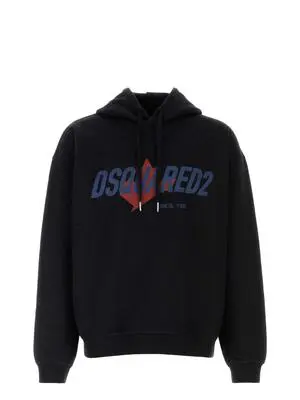 Dsquared2 Cotton Logo Hoodie - Black