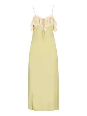 Chloé Sleeveless Silk Crepe Top With Lace Trim - Multicolor