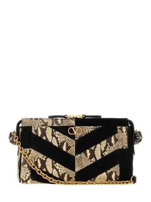 Valentino Garavani Leather And Suede Panthea Crossbody Bag - Multicolor