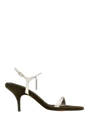 Chloé Leather Zia Sandals - Silver