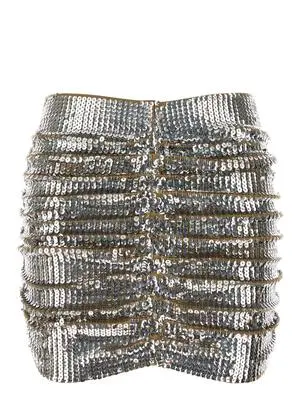 Dsquared2 Embellished Wool Mini Skirt - Silver
