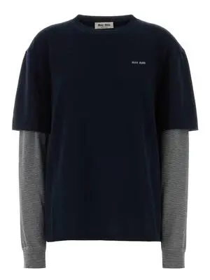 Miu Miu Wool Blend Sweater - Blue