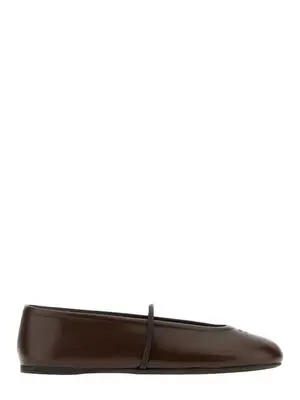 Miu Miu Chocolate Leather Ballerinas - Brown