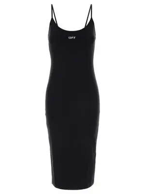 Off-White Stretch Nylon Dress - Black
