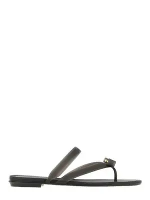 FERRAGAMO Rubber Thong Slippers - Black