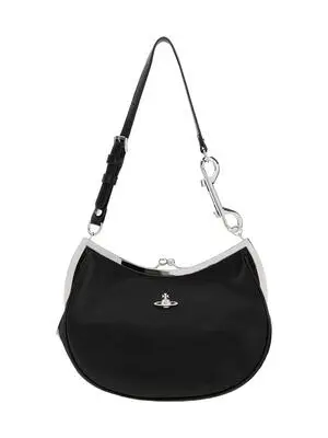 VIVIENNE WESTWOOD Leather Charm Frame Shoulder Bag - Black