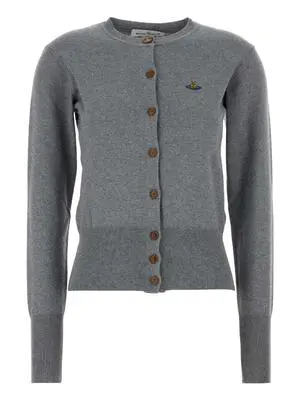 VIVIENNE WESTWOOD Grey Cotton Blend Cardigan - Gray