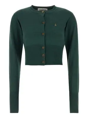 VIVIENNE WESTWOOD VIVIENNE WESTWOOD Dark Cotton Blend Bea Cardigan Green