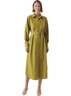 EXQUISE Mckinley Midi Shirt Dress - Green