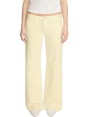 FRAME Pixie Gray Low Rise Wide Leg Jeans - Limoncello