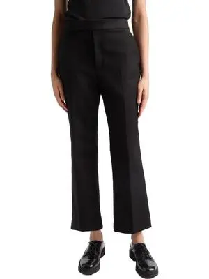 Partow Sullivan Creased Flare Cotton Twill Pants - Black