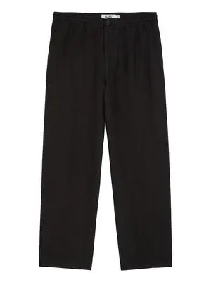 WAX LONDON Glencoe Relaxed Straight-leg Linen Trousers - Black