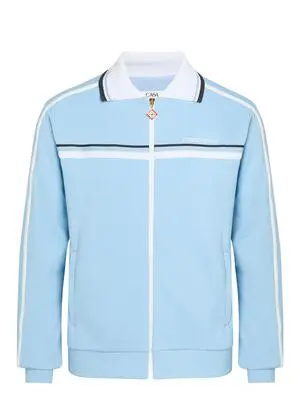 Casablanca Logo-embroidered Panelled Track Jacket - Light Blue