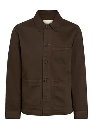 Gant Logo-embroidered Cotton-twill Overshirt - Brown