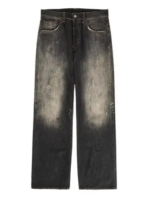 Acne Studios Paint-effect Straight-leg Jeans - Black