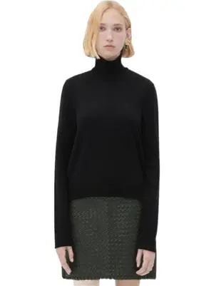 Bottega Veneta Turtleneck Sweater With Back Balloon Structure - Black