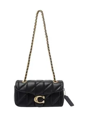 COACH Quilted Shoulder Bag With Chain Strap - Black