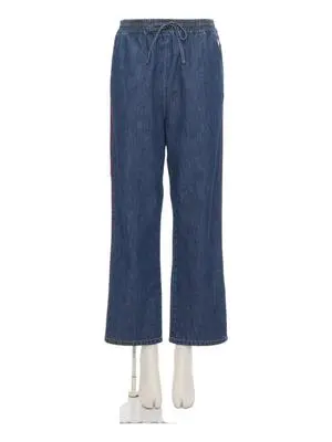 Valentino Garavani Elastic Waist Casual Pants With Drawstring - Blue