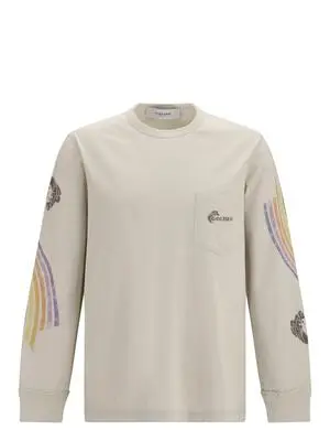 GOLDEN GOOSE Golden Goose Long Sleeve Printed Sweatshirt Beige