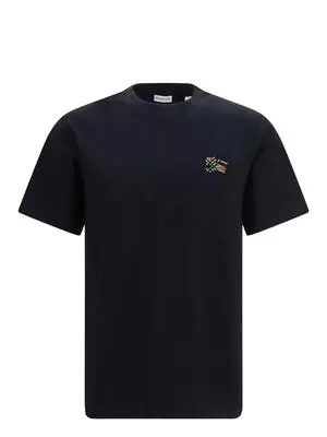 Burberry Embroidered Logo Cotton T-hirt - Black