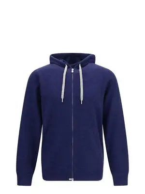 Brunello Cucinelli BRUNELLO CUCINELLI Cashmere Zip-Up Hoodie Blue