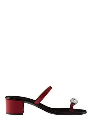 GIUSEPPE ZANOTTI Embellished Thong Sandals - Red