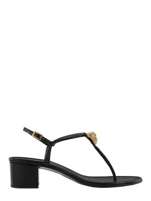 GIUSEPPE ZANOTTI Embellished Thong Sandals - Black