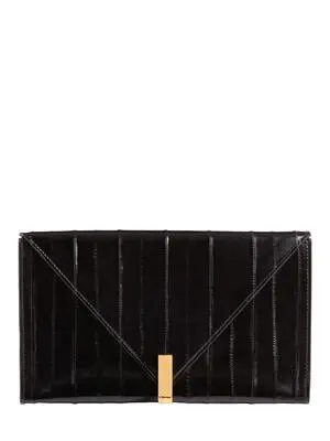 GIUSEPPE ZANOTTI Eel Skin Tuxedo Clutch Bag - Black