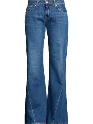 7 For All Mankind Flared Cotton Jeans - Blue