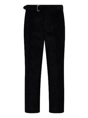 Officine Générale Cotton Elastane Corduroy Belted Pants - Black