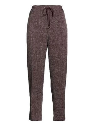 OLTRE Tapered Mélange Tweed Pants With Drawstring Waist - Red