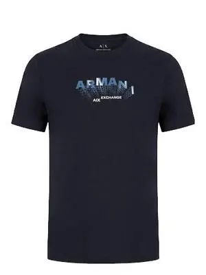 ARMANI EXCHANGE Man T-shirt Midnight Blue Size Xxl Cotton, Elastane