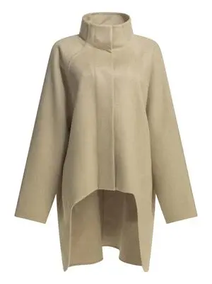 Alaïa Long Asymmetrical Cashmere Coat - Beige