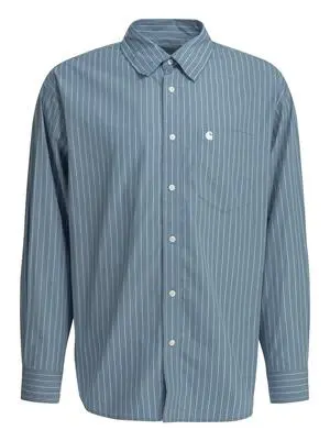 Carhartt Work In Progress Keene Striped Casual Shirt - Light Blue