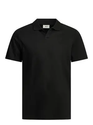 NN.07 Paul" Buttonless Polo Shirt In Organic Cotton - Black