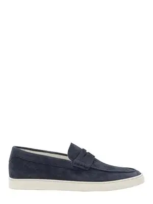 Brunello Cucinelli Suede Slip-on Loafers - Blue