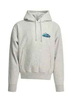 StÜssy Cotton Hoodie With Graphic Detail - Grey