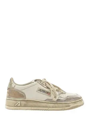 AUTRY Medalist Low Super Vintage Lace-up Sneakers - Silver
