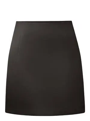 TIA DORRAINE Satin Mini Skirt - Black