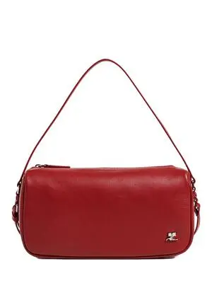 COURREGES Calfskin Small Bag - Cherry