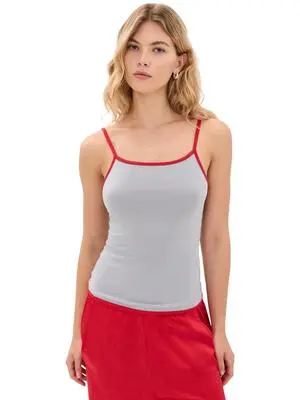 Lioness Lioness Layover Tank Top With Contrast Trim Grey
