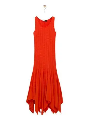 Loewe Ajouré Pointelle Jacquard Dress - Orange