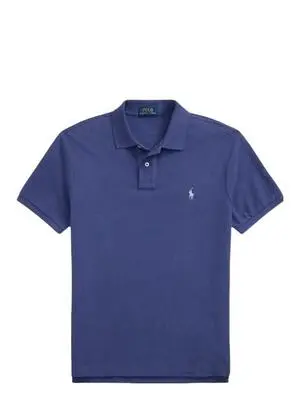 Polo Ralph Lauren Logo-embroidered Straight Hem Polo Shirt - Blue