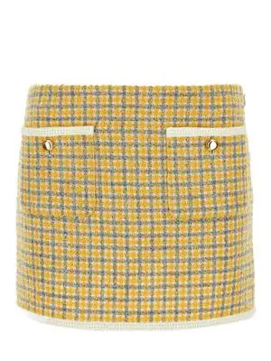Miu Miu Two-tone Boucle Mini Skirt - Multicolor
