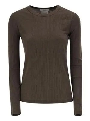 MAX MARA MAX MARA Ribbed Lyocell And Silk T-Shirt