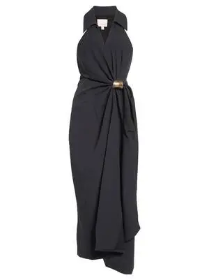 CINQ À SEPT Cinq À Sept Halterneck Midi Dress With Hardware Detail