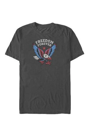 LOST GODS America Freedom Forever Short Sleeve Graphic T-shirt - Charcoal